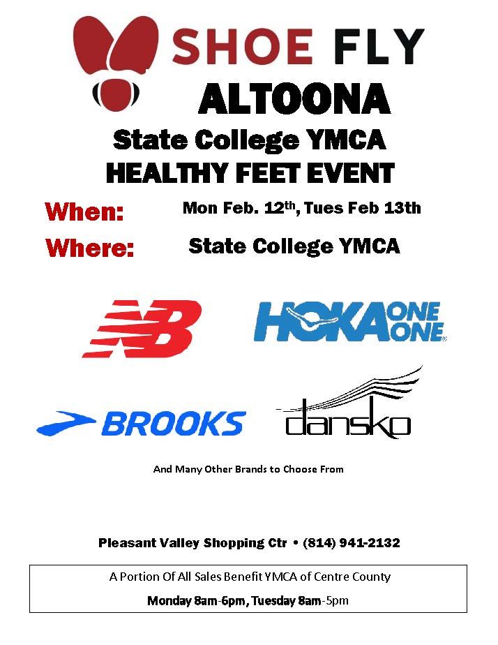 Healthy Feet Shoe Sale, State College YMCA, 12 February to 13 February ...