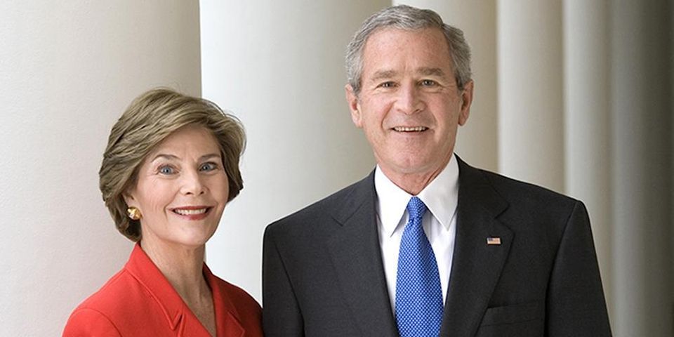George W. Bush, Laura Bush, and the 9/11 Memorial - Bush Museum Tour ...
