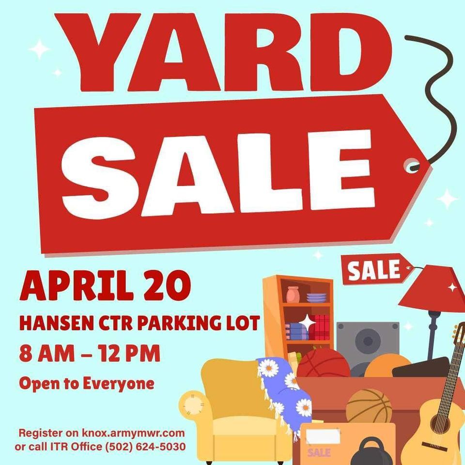 Yard sale , 1053 Spearhead Division Ave, Fort Knox, KY, 20 April 2024 ...