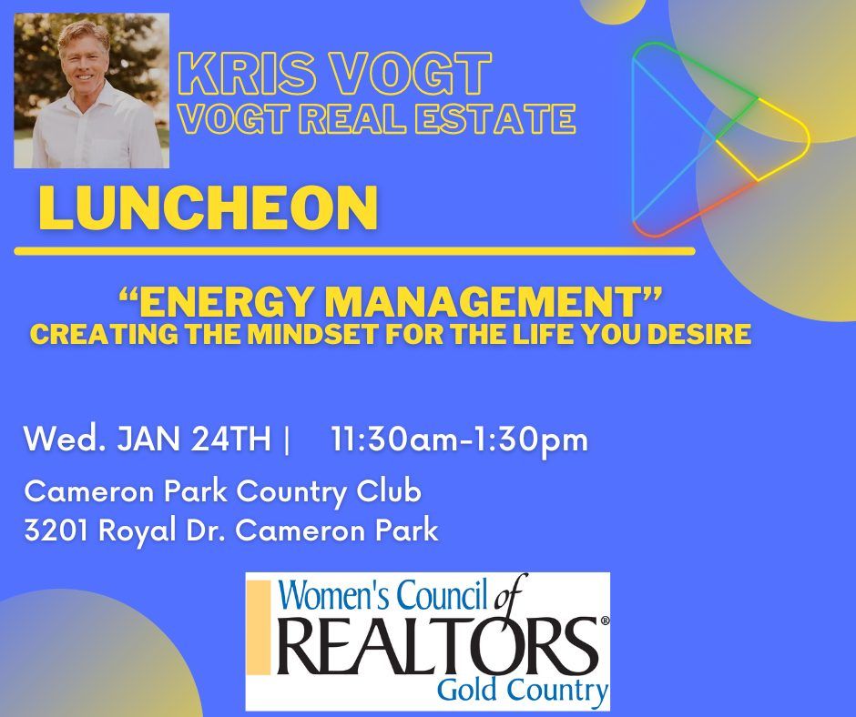 Energy Mangement with Kris Vogt, Cameron Park Country Club, Shingle ...