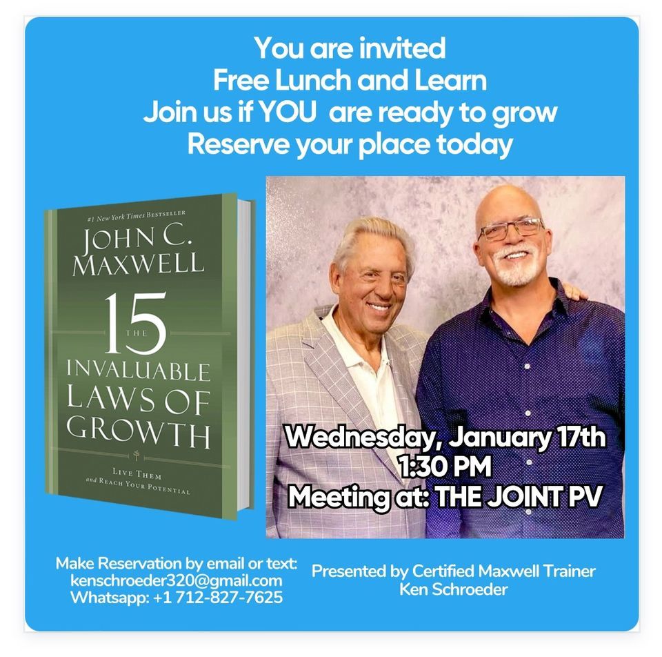John Maxwell Workshop 15 Laws of Growth , Joint. Boutique Hotel and ...