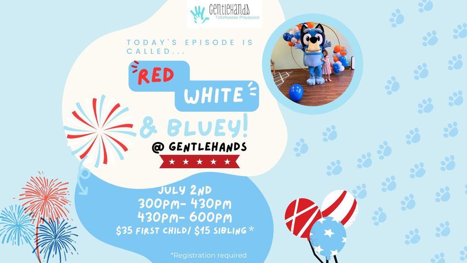 Red, White & Bluey Event, Gentle Hands- Tallahassee Playspace, 2 July ...
