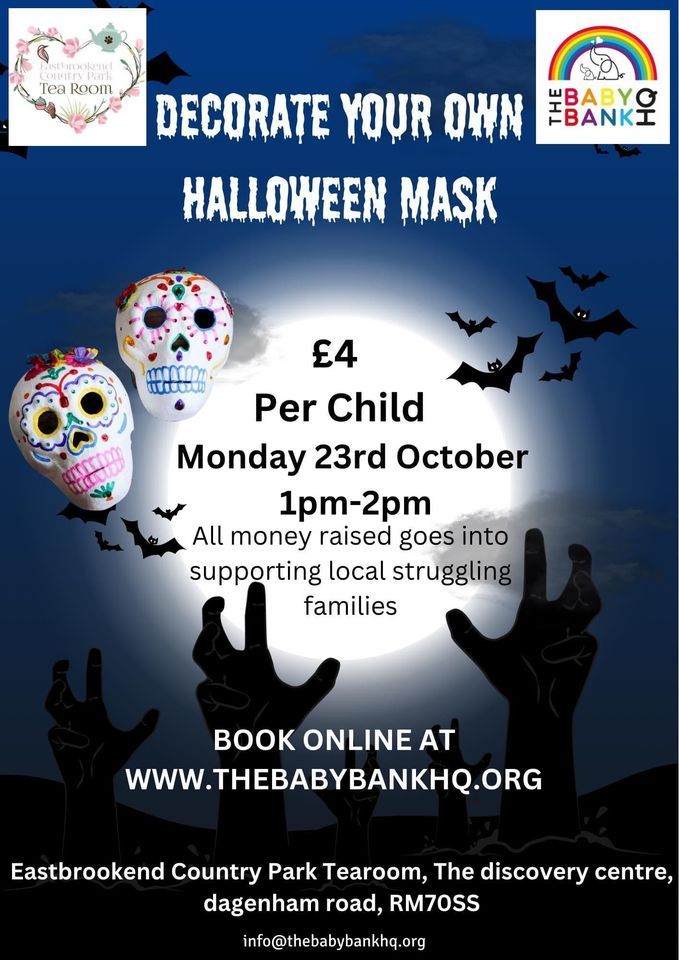 Halloween mask decorating, Eastbrookend Country Park, Dagenham, October ...