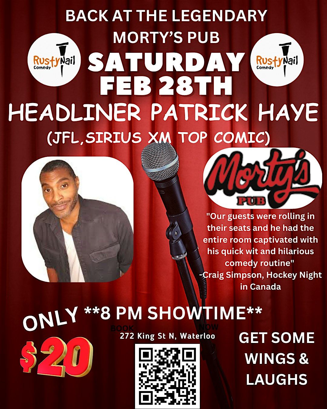Rusty Nail Comedy at Mortys Pub: HL Patrick Haye*8 PM Showtime*, Morty ...