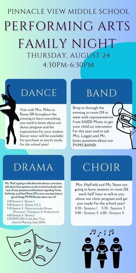 PVMS Performing Arts Family Night, Pinnacle View Middle School - LRSD ...