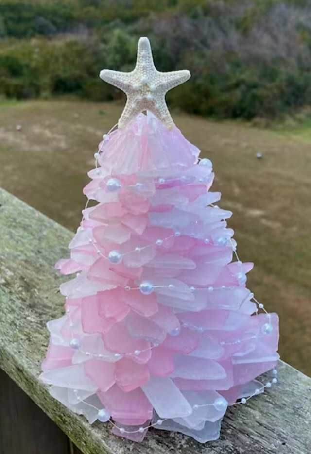 7" or 9" PINK Flamingo Sea Glass Tree Event at Maggies, Maggies ...
