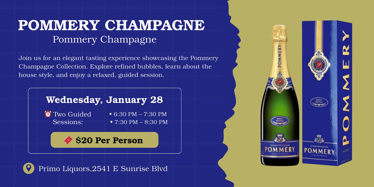Pommery Champagne Tasting, Primo Liquors & Fine wine sunrise, Fort ...