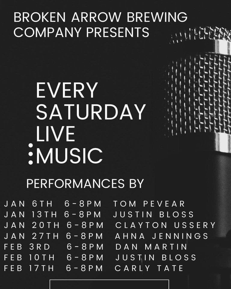 Live Music Saturday in BA, Broken Arrow Brewing Company, 20 January ...