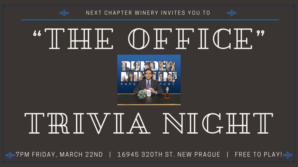 "The Office" Trivia Night at Next Chapter Winery!, Next Chapter Winery ...