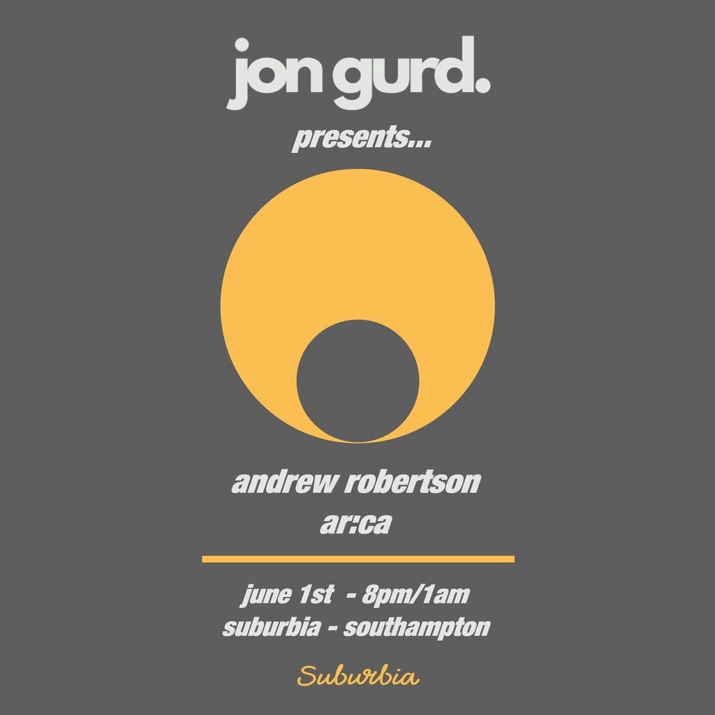 Jon Gurd Presents: Andrew Robertson and ar:ca, Suburbia Southampton, 1 ...