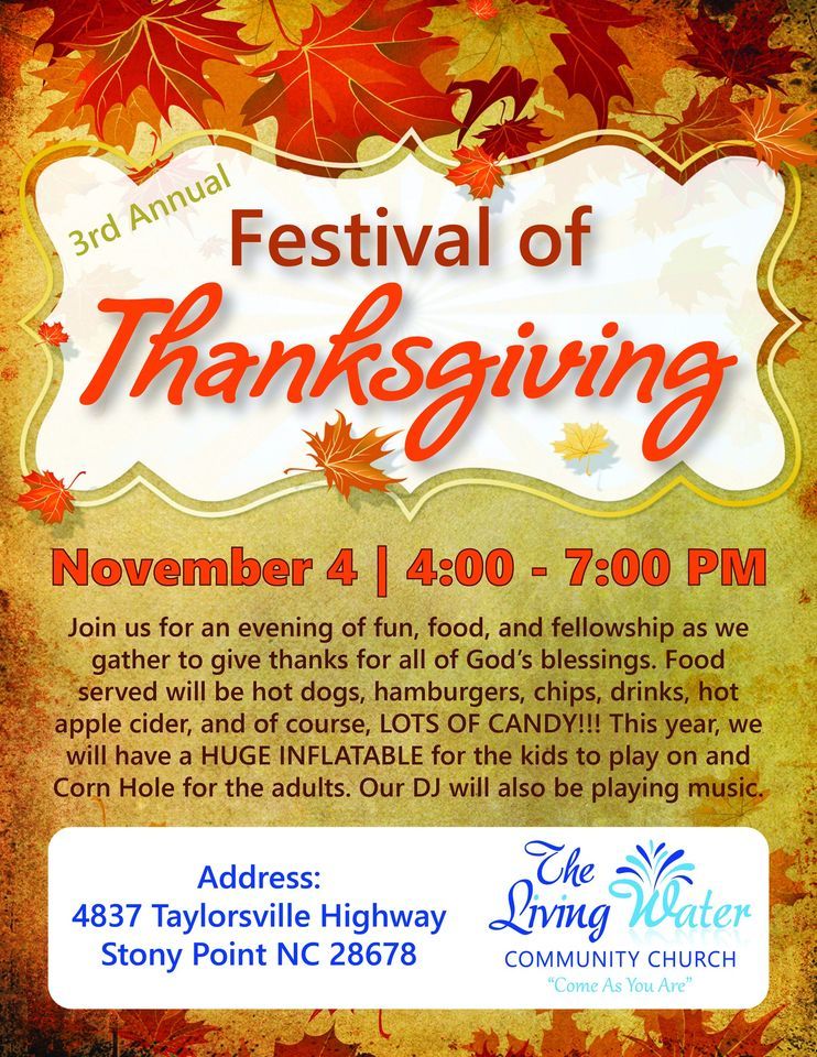 Festival of Thanksgiving, The Living Water Community Church ...