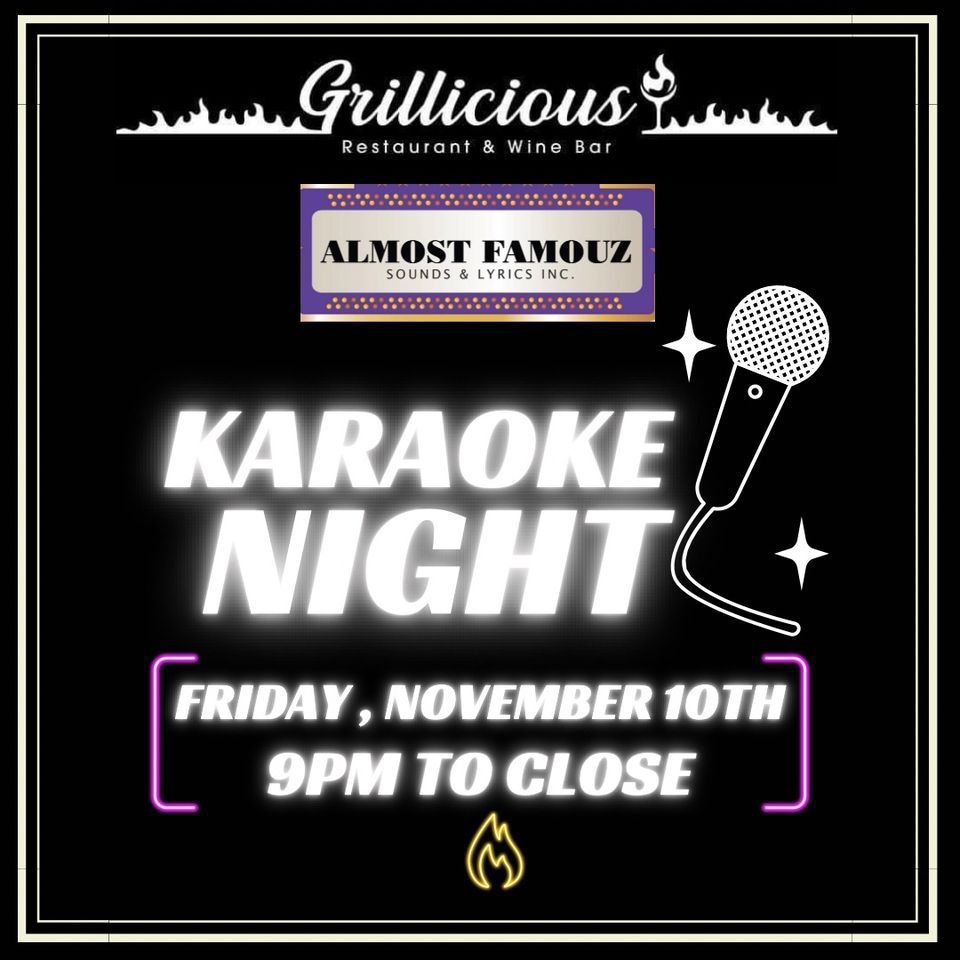 Karaoke , Grillicious Restaurant & Wine Bar, Barrie, 10 November to 11 ...