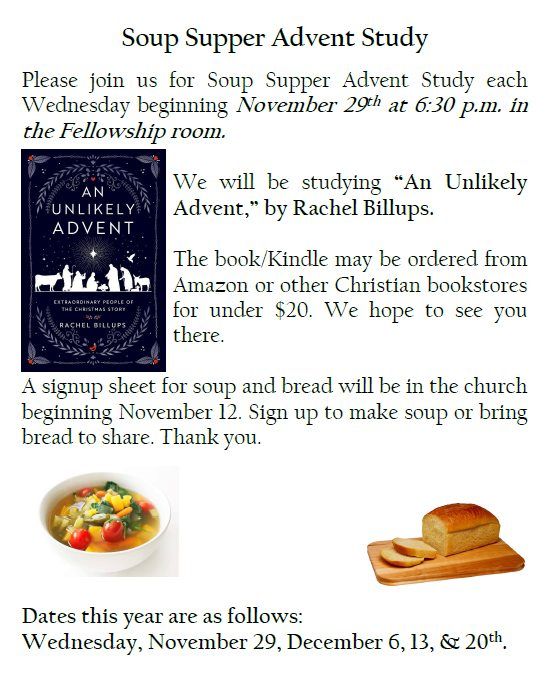 Soup Supper Advent Study, Faith Lutheran Church, Blakeslee PA, Pocono ...