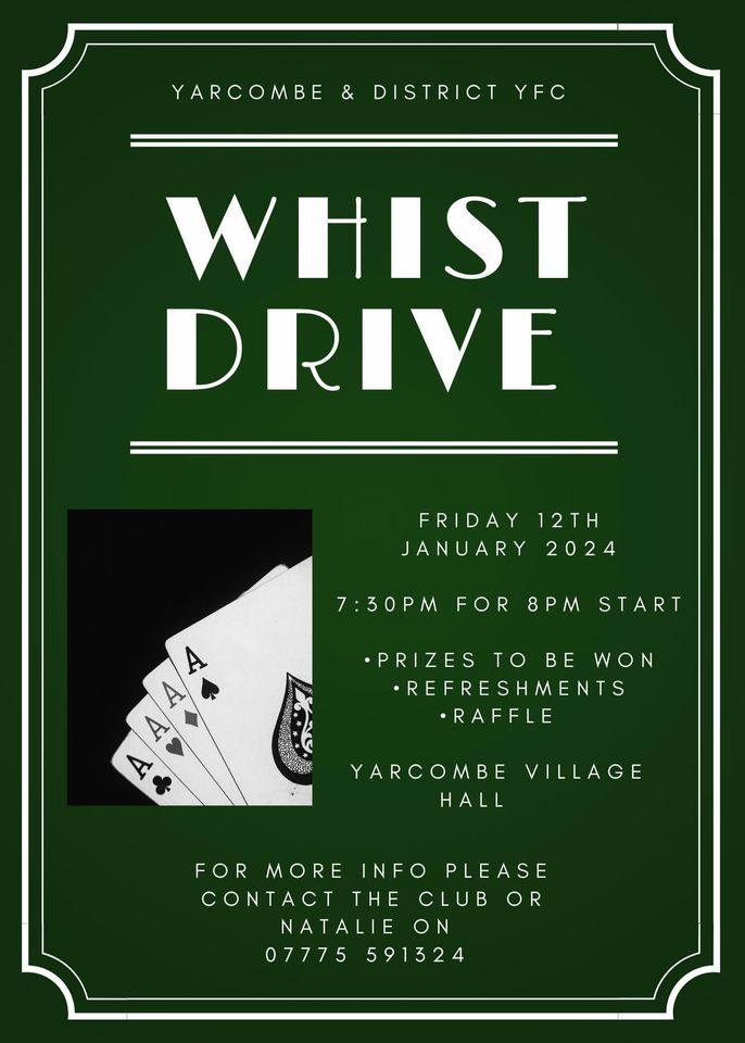Yarcombe YFC whist drive, Yarcombe, Devon, Chard, 12 January 2024 ...