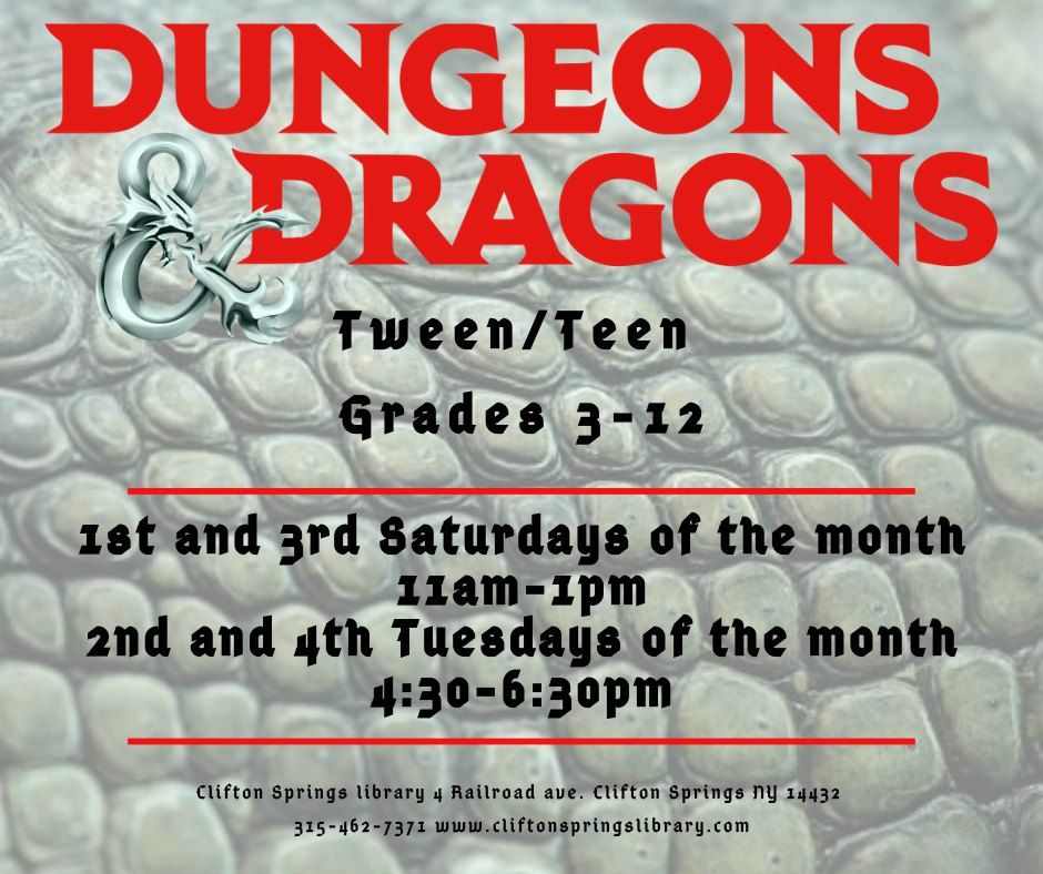 Dungeons and Dragons, Clifton Springs Library, 9 January 2024 | AllEvents
