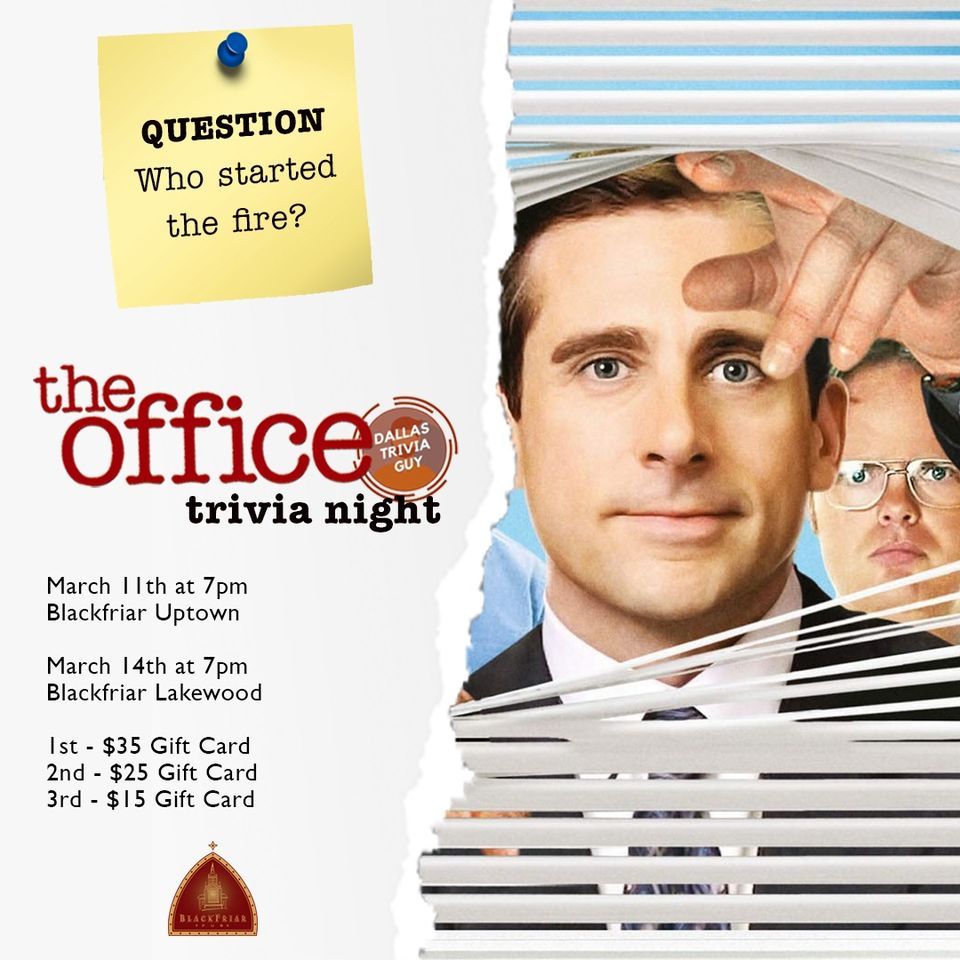 The Office Trivia Night at Blackfriar Pub Lakewood, Blackfriar Pub ...
