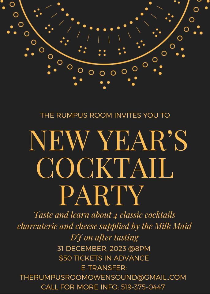 Rumpus Room New Years Cocktail Party, The Bean Cellar, Owen Sound ...