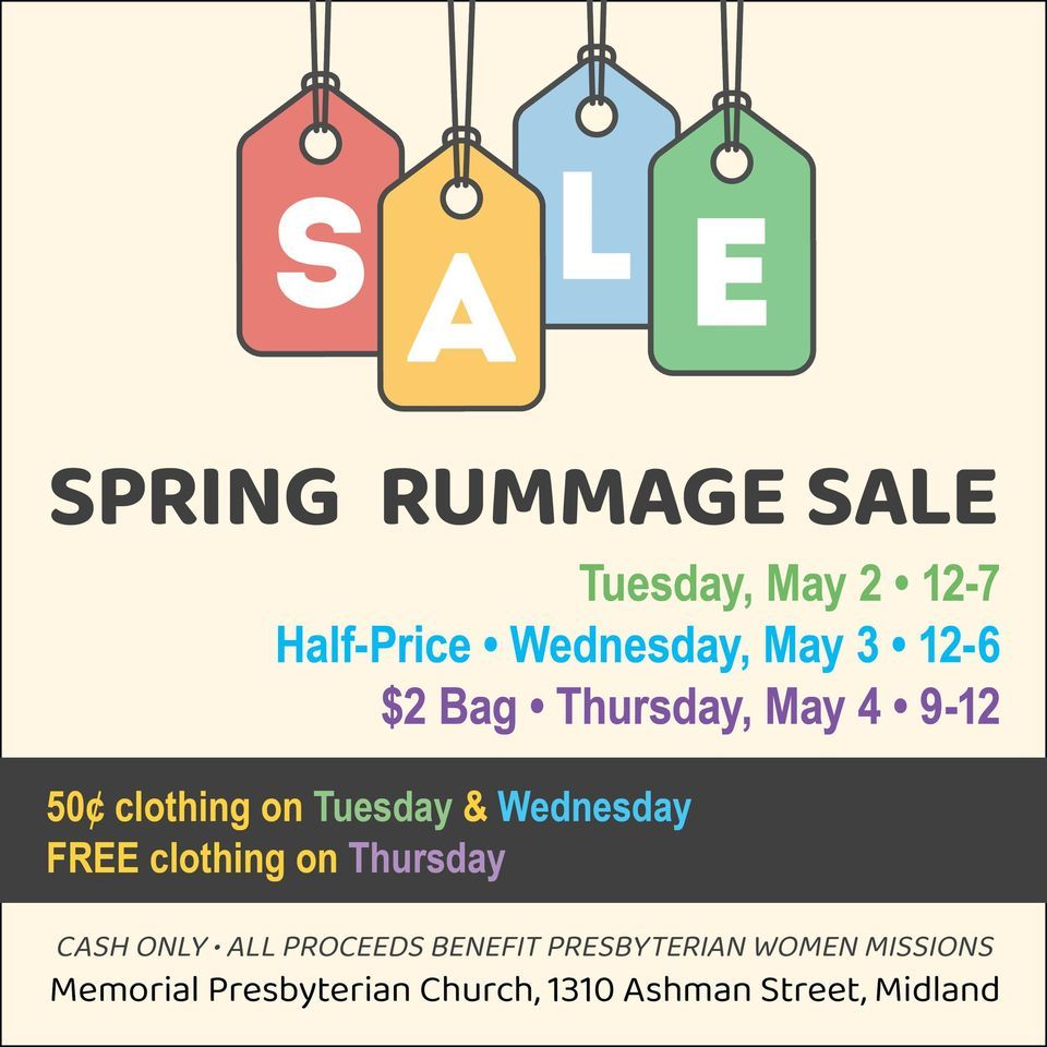 Spring Rummage Sale, Memorial Presbyterian Church, Midland, 2 May 2023 ...