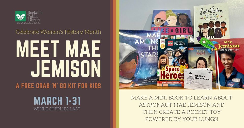 Meet Mae Jemison Grab n Go Kit, Rockville Public Library, Vernon, CT ...