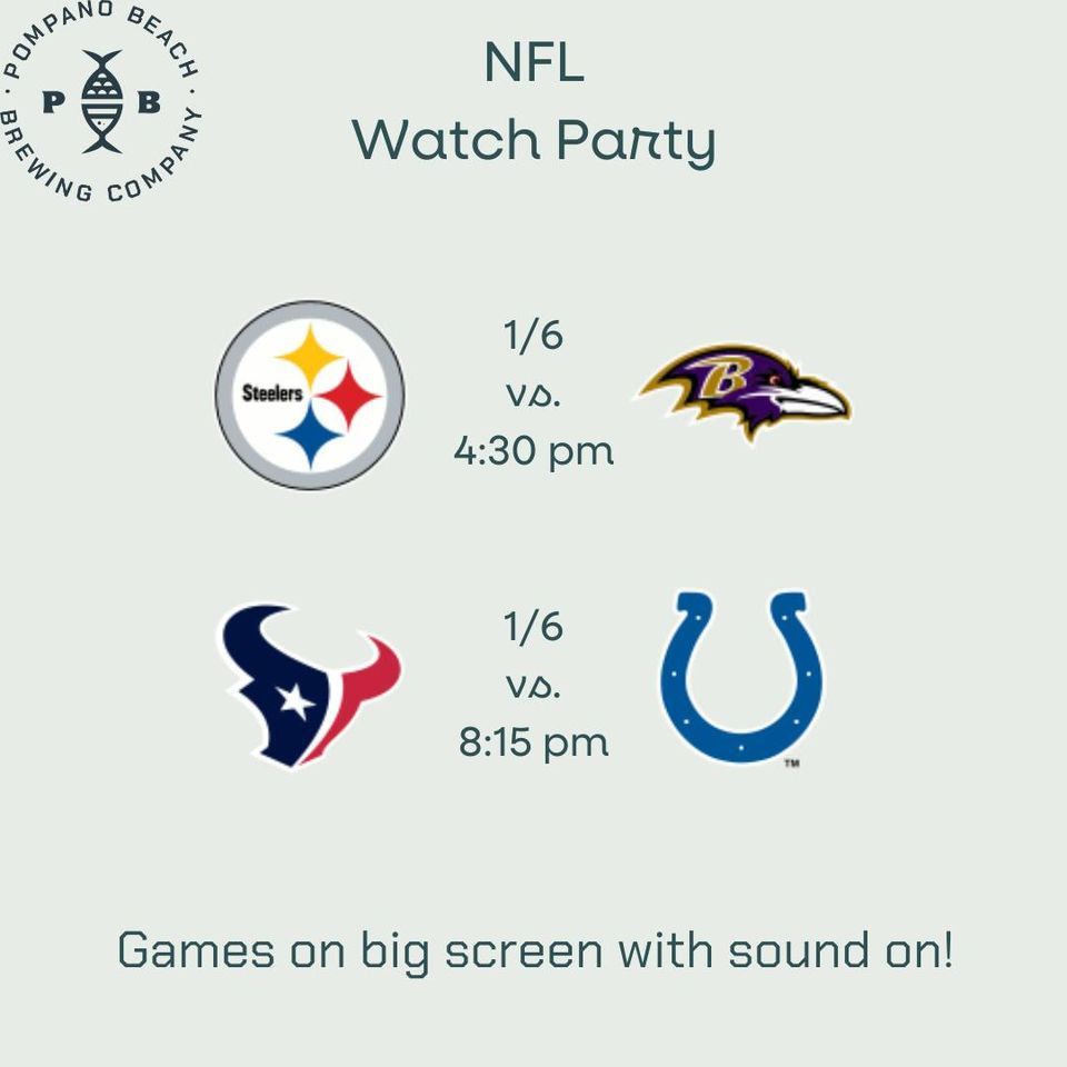 NFL Watch Party, Pompano Beach Brewing Company, 6 January 2024 | AllEvents