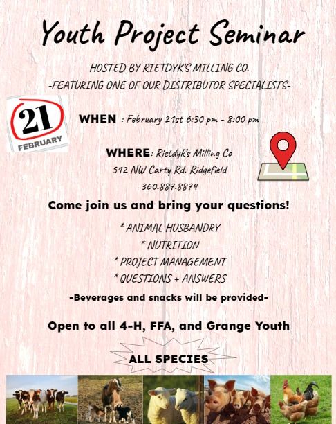 Youth Project Seminar, Rietdyk's Milling Company, Ridgefield, February ...