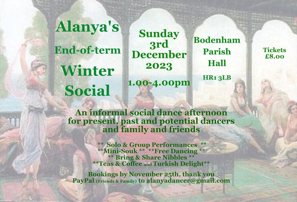 Alanyas Winter Social, Bodenham Parish Hall, Great Malvern, 3 December ...
