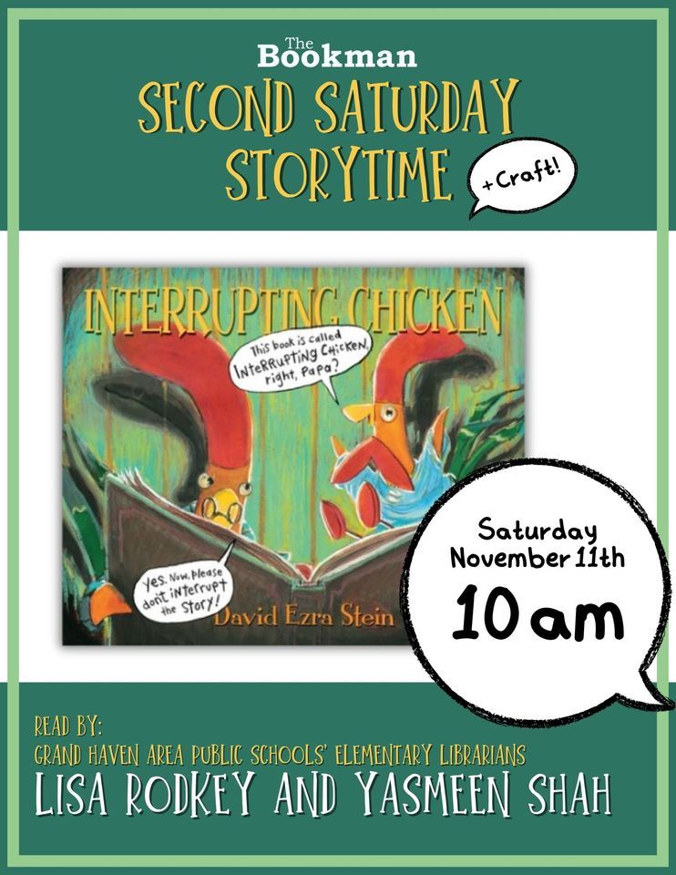 November Second Saturday Storytime & Craft, The Bookman, Grand Haven ...