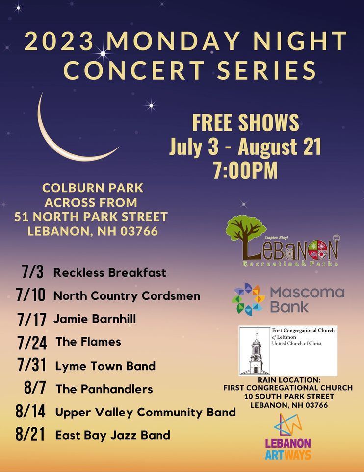 Monday Night Concerts, Colburn Park Lebanon NH, 7 August 2023 ...
