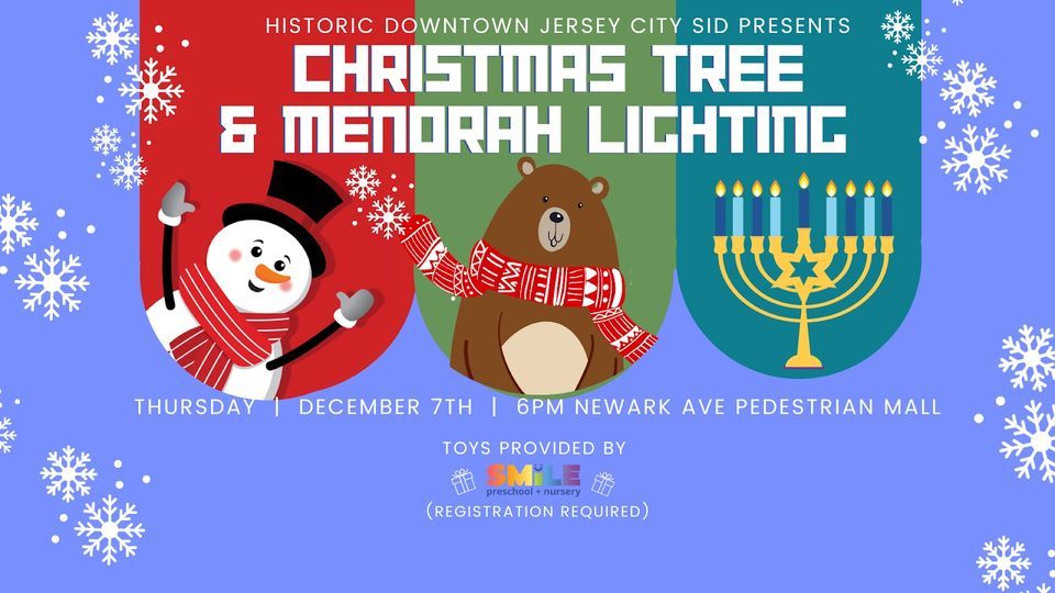 Christmas Tree & Menorah lighting Downtown JC , Newark Avenue ... Christmas Tree & Menorah lighting Downtown JC , Newark Avenue ...
