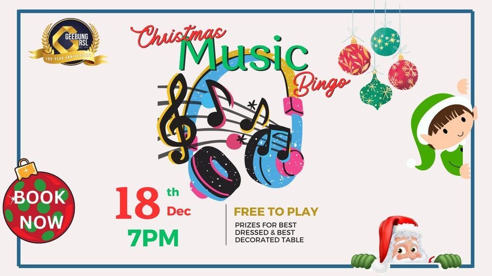 Christmas Music Bingo, Geebung RSL, Chermside Centre, 18 December 2023 ...