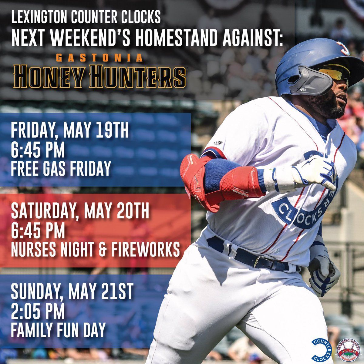 Lexington Counter Clocks at Gastonia Honey Hunters, CaroMont Health ...