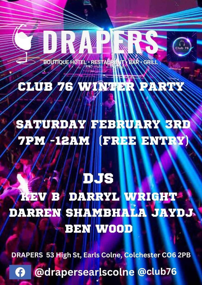 Club 76 Winter Party, Drapers, Earls Colne, February 3 2024 | AllEvents.in