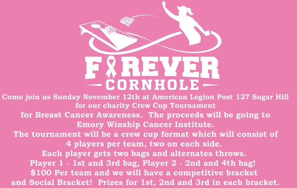 Forever Cornhole Crew Cup for Breast Cancer Tournament, American Legion ...