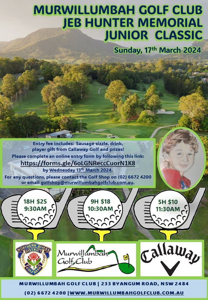 Jeb Hunter Memorial Junior Classic, Murwillumbah Golf Club, 17 March ...