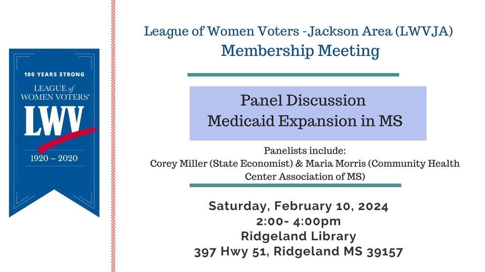 LWVJA Membership Meeting , Ridgeland Library System, 10 February 2024 ...
