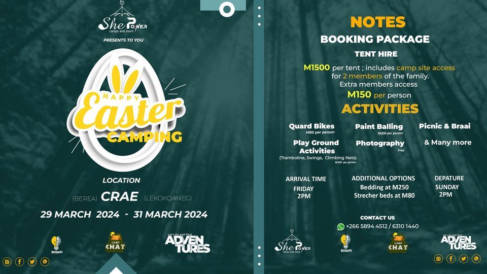 Easter Camping Experience, CRAE: Lesotho Extreme, Maseru, 29 March 2024 ... Easter Camping Experience, CRAE: Lesotho Extreme, Maseru, 29 March 2024 ...