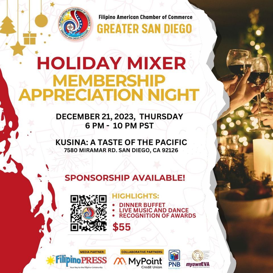 Holiday Mixer: Membership Appreciation Night, Kusina San Diego, Rancho ...