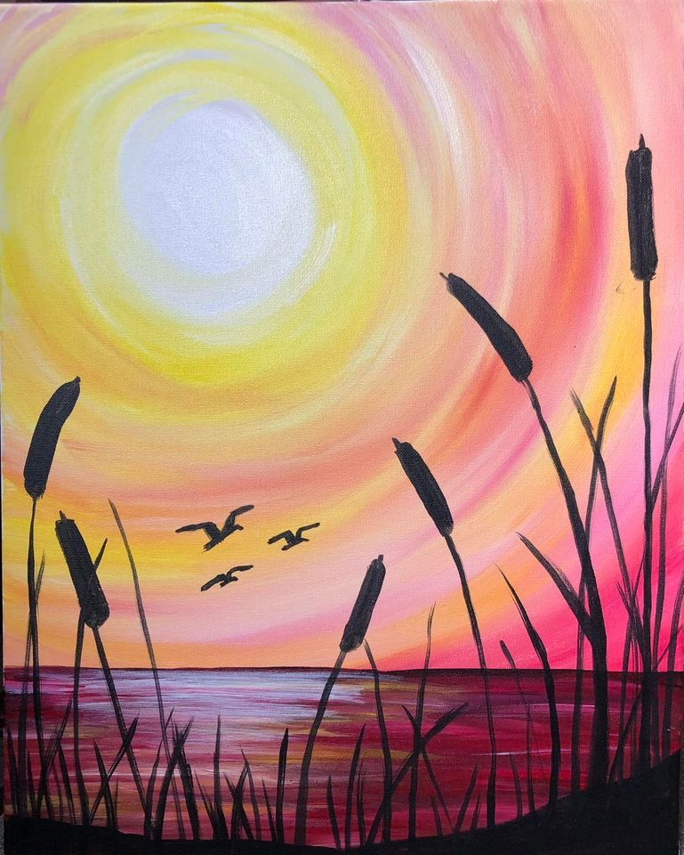 3/17/23- Painting with Sam- Pond Sunset, The Winery at the Long Shot ...