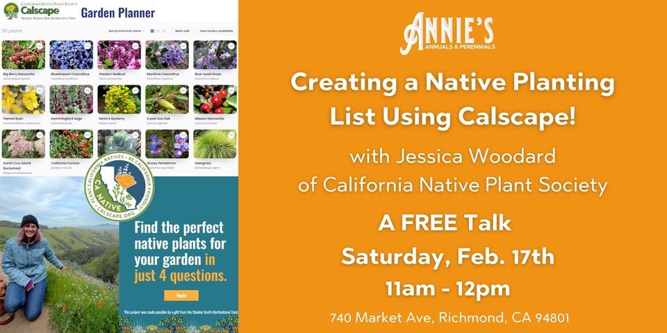 Creating a Native Planting List Using Calscape! With Jessica Woodard of ...