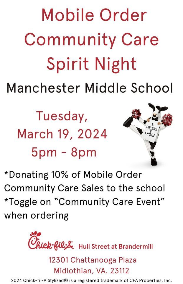 Manchester Middle School Mobile Order Community Care Spirit Night ...