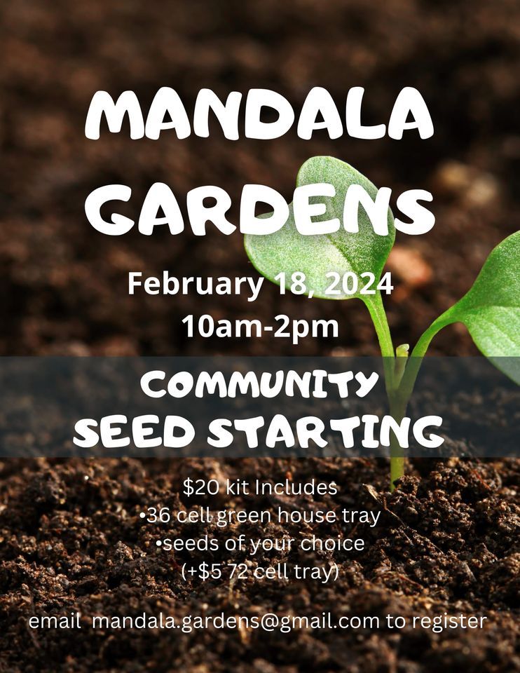 Community Seed Starting, Mandala Gardens, Marion, 18 February 2024 ...