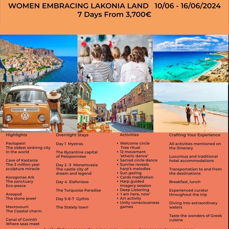 Women Embracing Lakonia Land, Lakonia, Greece, Sparta, 10 June to 16 ...