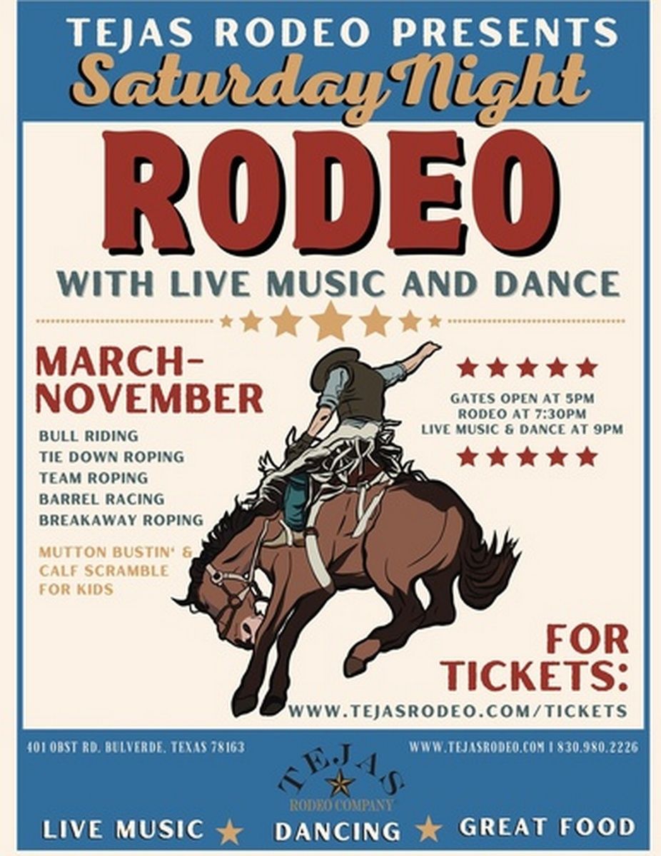Saturday Night Rodeo, Tejas Rodeo Grounds, Bulverde | AllEvents.in