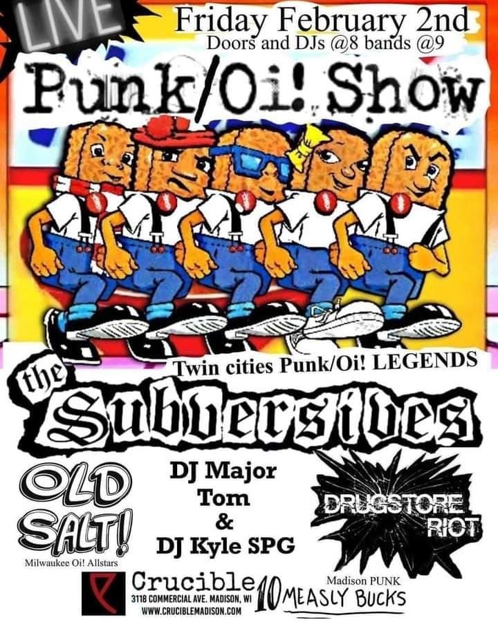 punk / Oi! Show, Crucible Madison, February 2 2024 | AllEvents.in