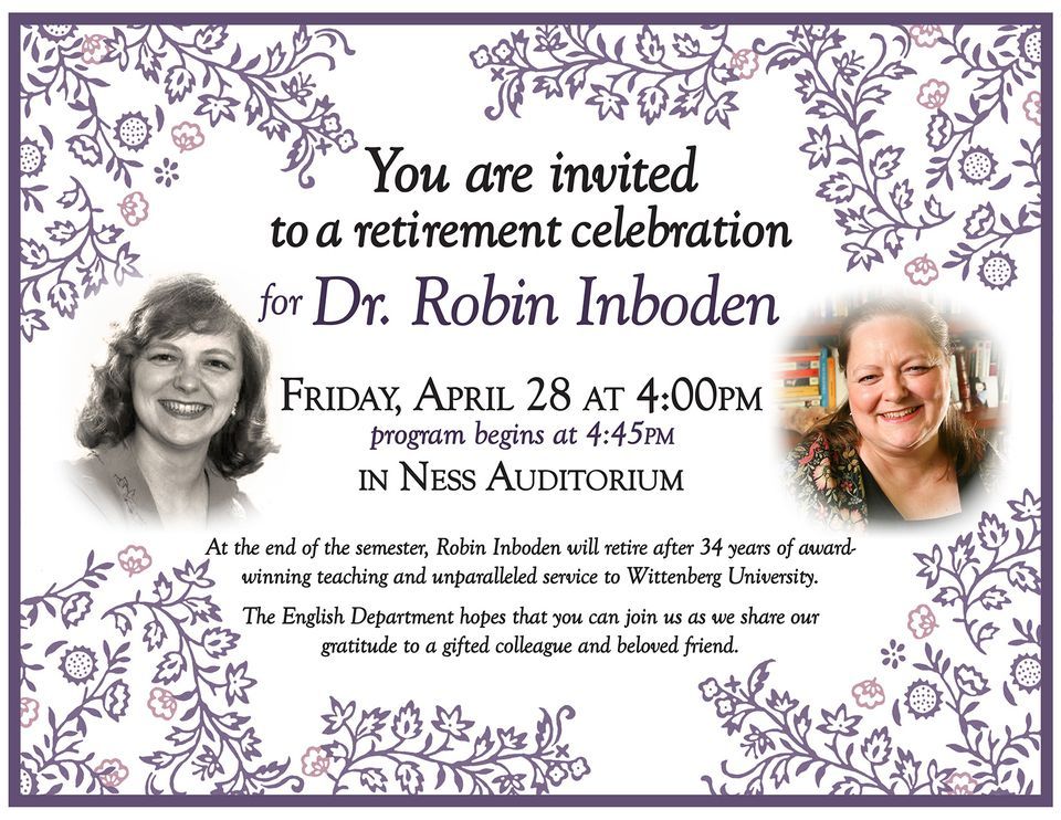 Robin Inboden Retirement Celebration, Ness Auditorium, Springfield, 28 ...