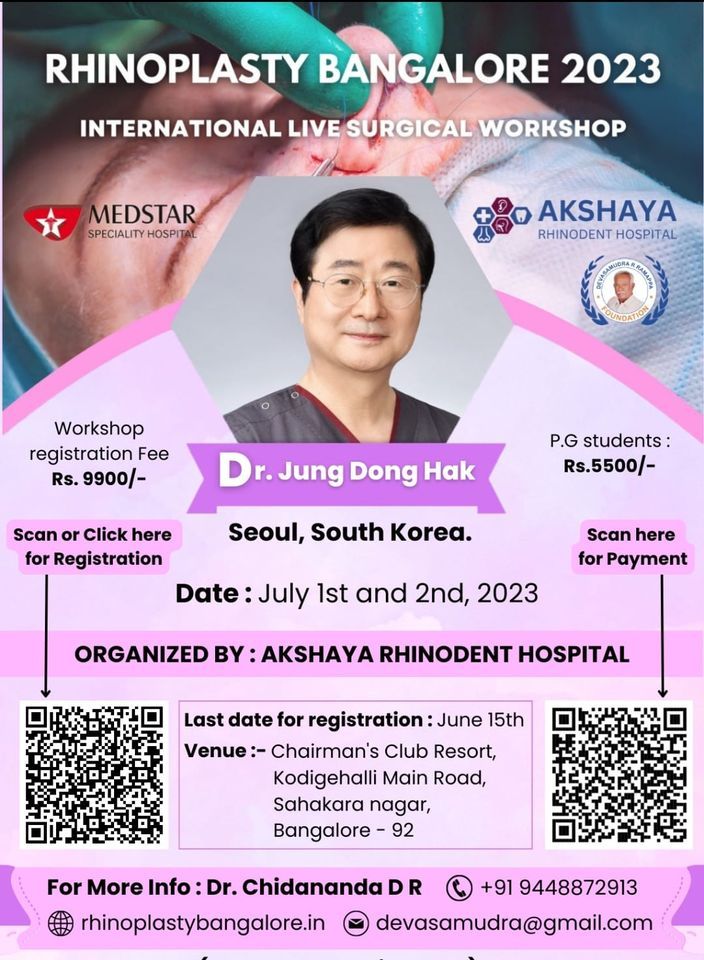 Rhinoplasty Bangalore 2023 International live surgical workshop ... Rhinoplasty Bangalore 2023 International live surgical workshop ...
