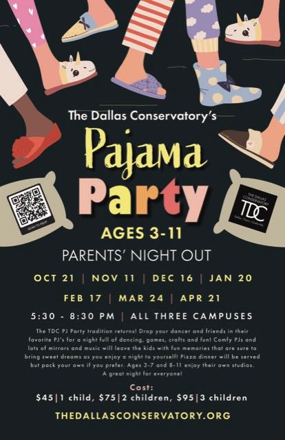 TDC Pajama Party & Parents’ Night Out, The Dallas Conservatory Castle ...