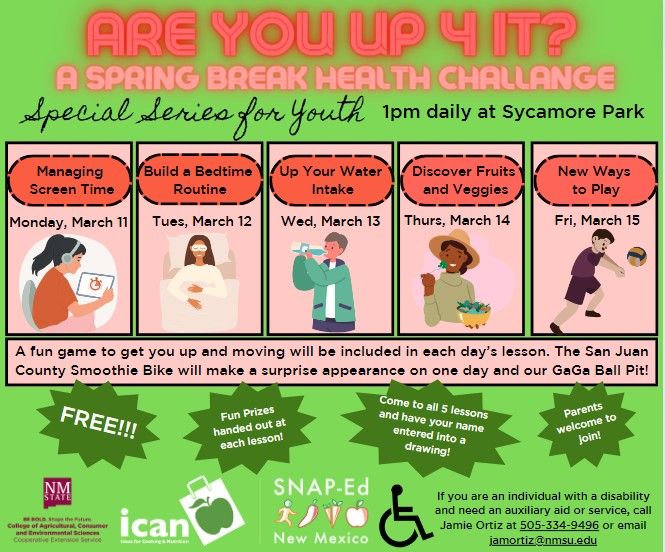 ICAN Up 4 It Spring Break Health Challange, Sycamore Park Community ...