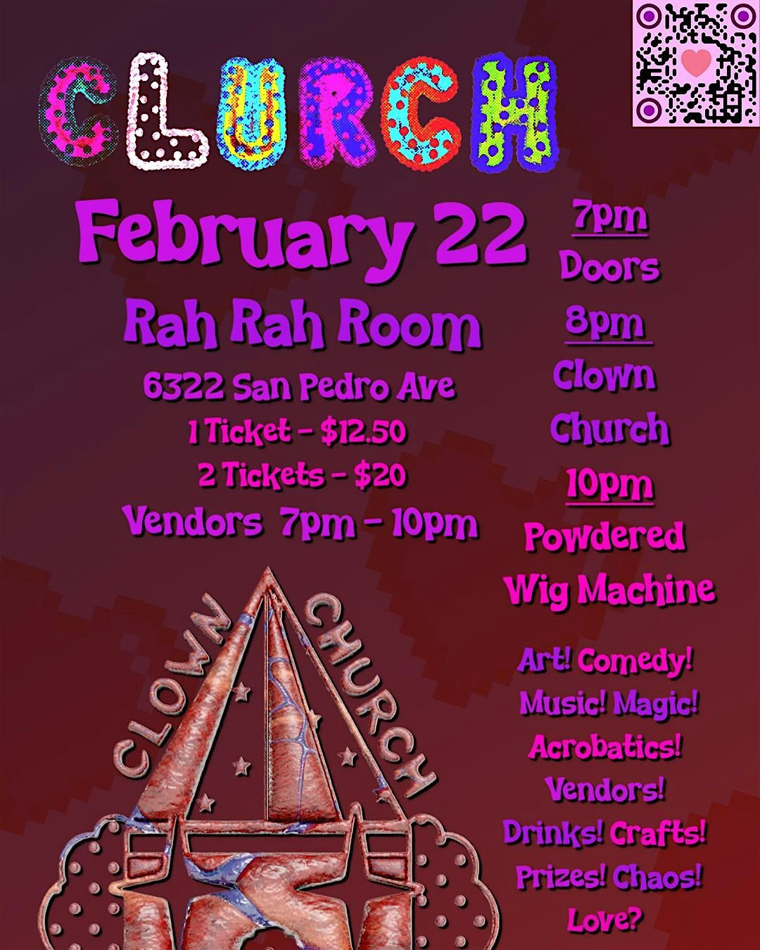Clown Church Variety Show- Live at Rah! Rah! Room, Rah! Rah! Room, San ...