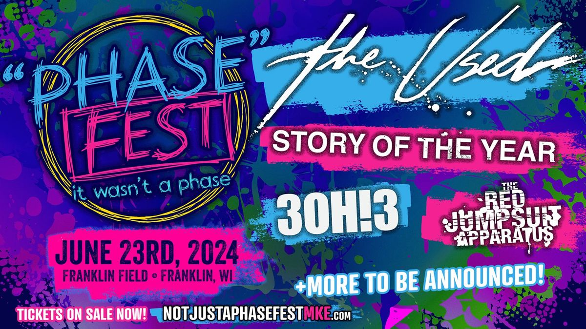 Phase Fest: The Used Story of The Year & 3OH!3, Franklin Field - WI ...